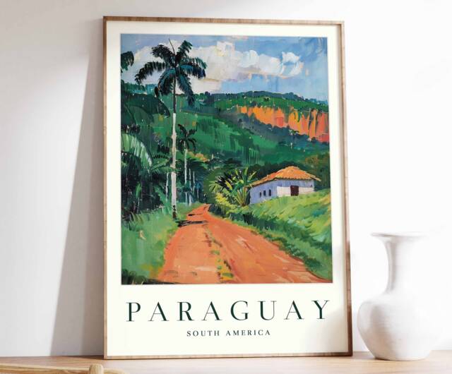 Paraguay Travel Poster South America Botanical Art Print by Etsy ...