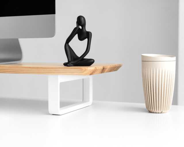 Handcrafted Wooden Monitor Stand With Custom Tray Options , Walnut Or ...