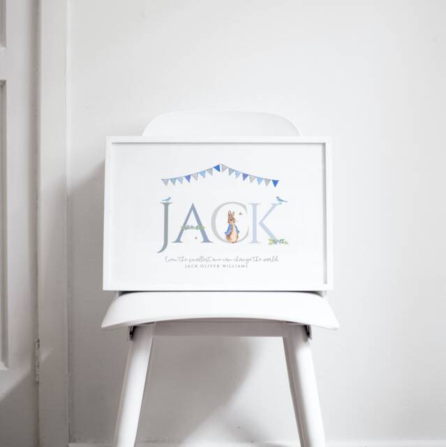 New Baby, Peter Rabbit, Personalised Nursery Print, Beatrix Potter ...