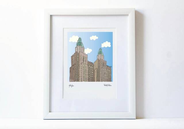 Waldorf Astoria Towers Nyc , New York City Print, Illustration ...