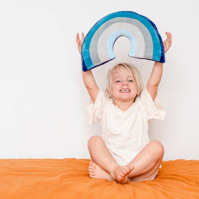 Blue Rainbow Cushion/Pillow For Kids Perfect Bedroom Decor & Kids To ...