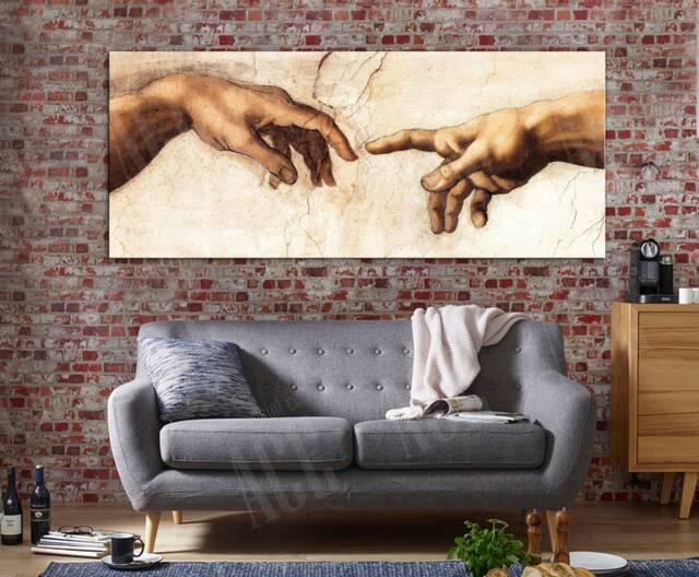 Michelangelo Reproduction Print, Creation Of Adam Canvas Print by Etsy ...
