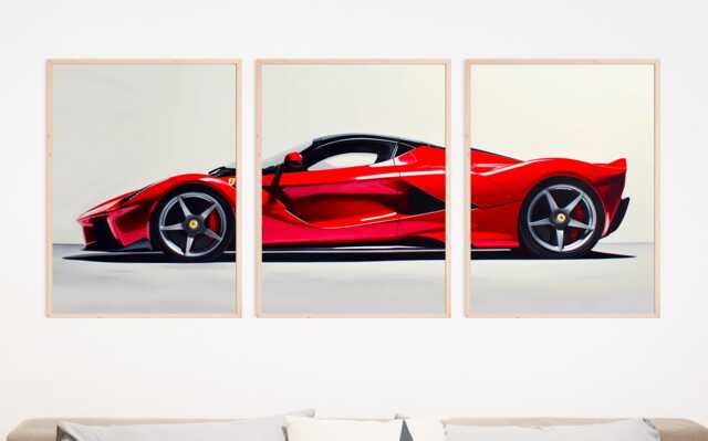 Set Of 3 Ferrari Laferrari Poster Print, Poster, Car Supercar Wall Art ...