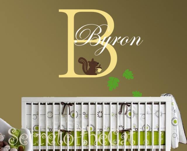 Squirrel Custom Name Vinyl Decal Nursery Wall Decor by Etsy | ufurnish.com