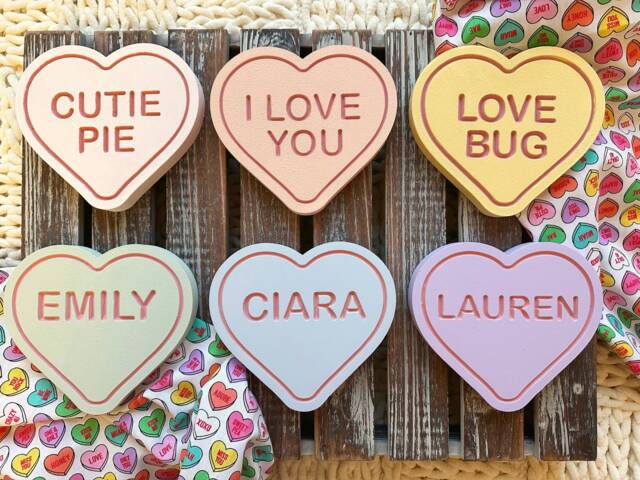 Personalised Love Heart Sweets, Names, Baby Name, Nursery Decor, Wall ...