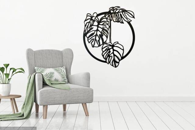 Metal Monstera Cutout Wall Art Circular Boho Minimal Decor by Etsy ...