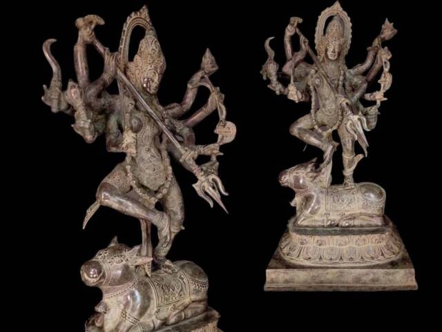 Mahakali Bronze Statue Maa Kali Ten Arms Figurine Home Decor by Etsy ...