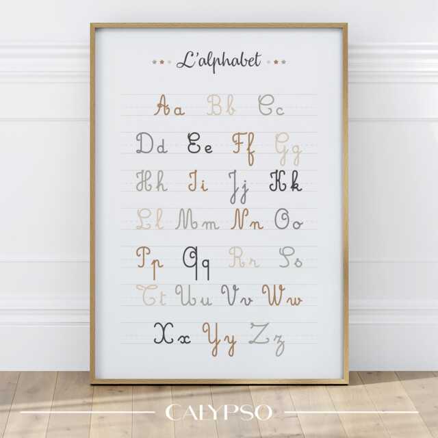 Alphabet Poster Cursive Letters Uppercase & Lowercase For Kids ...
