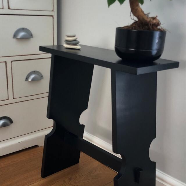 Japanese Stool.black Perfect Plant Stand, Piano Stool. Handcrafted ...