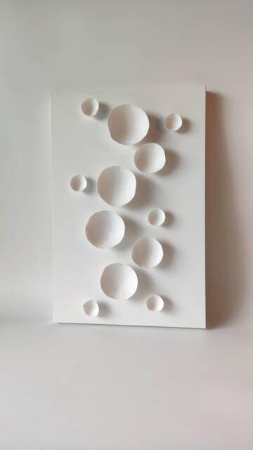 Paper Mache Wall Art Panel, Decoration, Decor, White 3D Contemporary ...