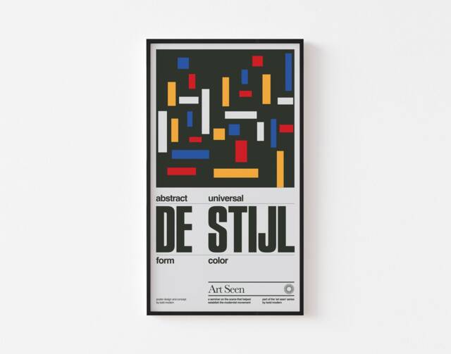 De Stijl Poster Print #1 - Mid Century Modern Swiss Typography Theo Van ...