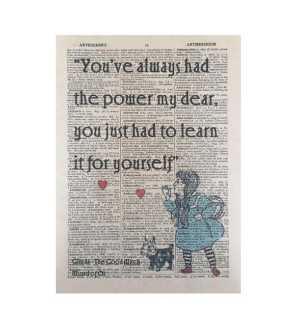 Wizard Of Oz Always Had The Power Quote Vintage Dictionary Print ...