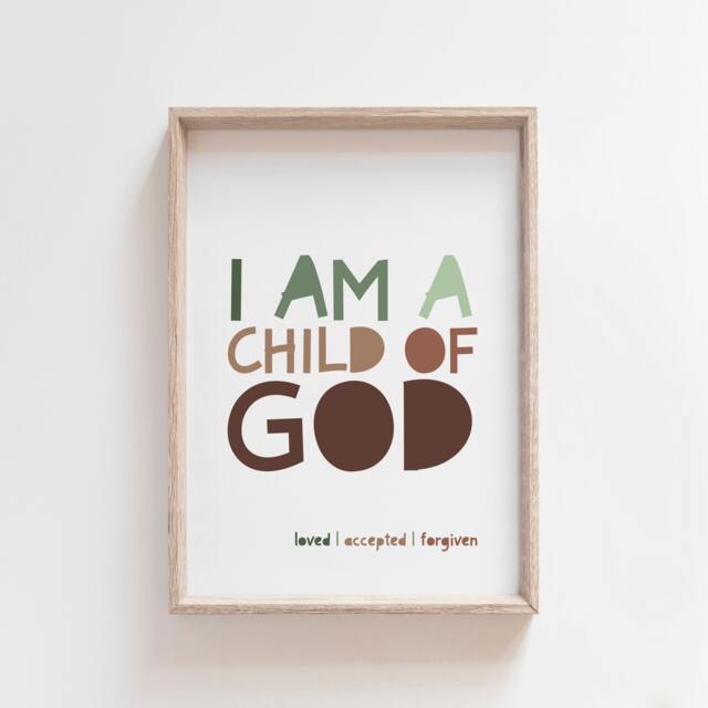I Am A Child Of God Print, Christian Wall Art, Nursery Prints, Bible ...
