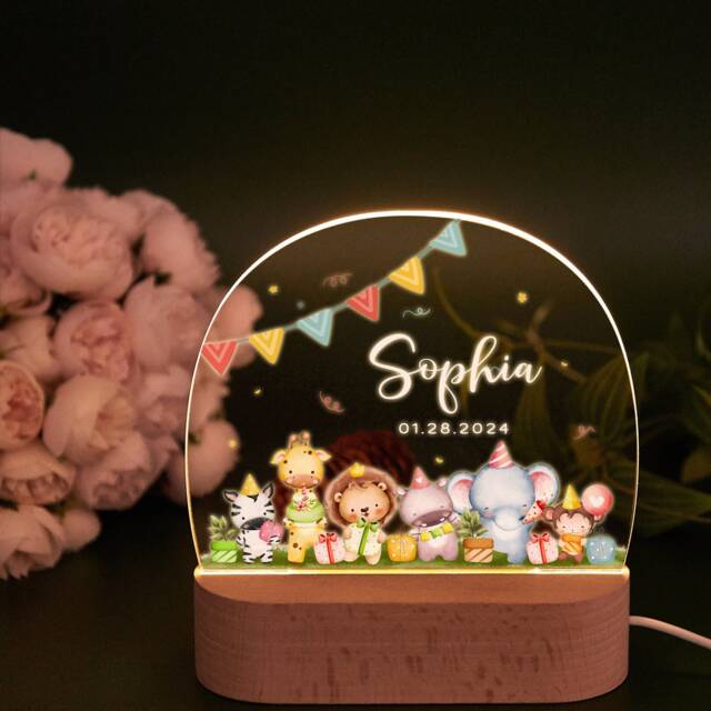 Night Light Personalized, 1st Birthday Gift, Gift For Baby Girl Boy ...