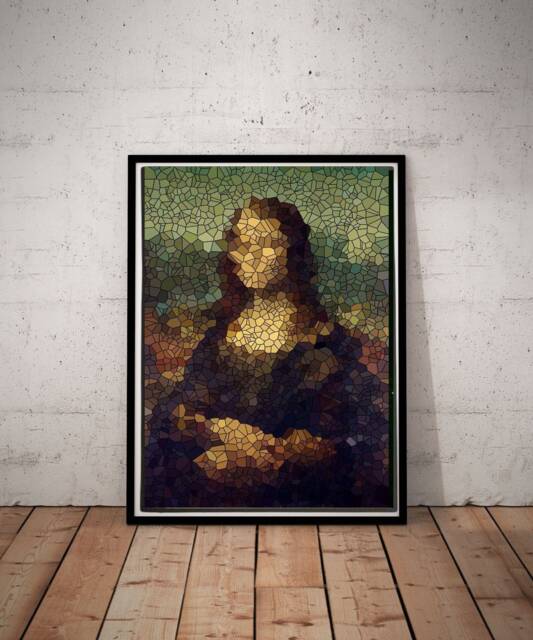Mona Lisa Illustration Print, Fuzzy Pixelated Mona Lisa, Original Oil Painting De Vinci Portrait ...