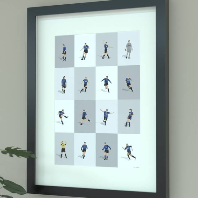 Inter Milan Legends Illustrated Print - San Siro Icons Poster ...