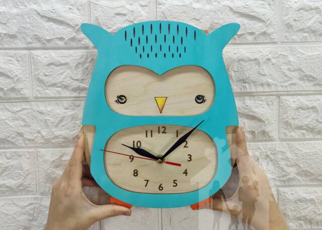 Personalised Wooden Kids Clocks, Nursery Clock With Animal, Owl Baby ...