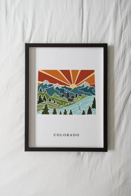 Colorado Physical Art Print - State Wall 5x7, 8x10, 11x14, 16x20 ...