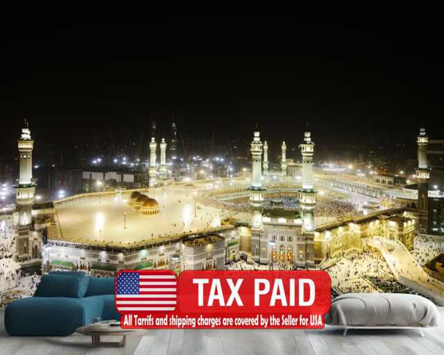 Kaaba Sacred Site Mural, Islamic Art Print, Peel & Stick Wallpaper by ...