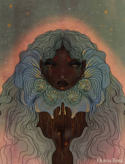 Fantasy, Poc, Black Girl Fantasy Art, Fine Art Print, Fairy, Mermaid By ...