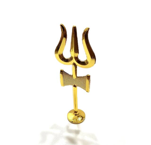 Lord Shiva Gold Plated Trishul - Trident by Etsy | ufurnish.com