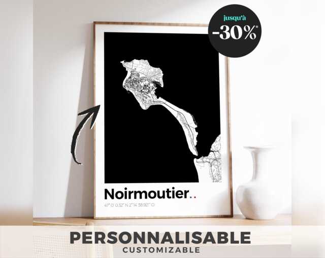 Noirmoutier Map Poster - Designer Poster, Minimalist Wall Of The Vend ...