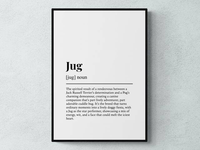 Jug Funny Definition Dog Wall Art Print by Etsy | ufurnish.com