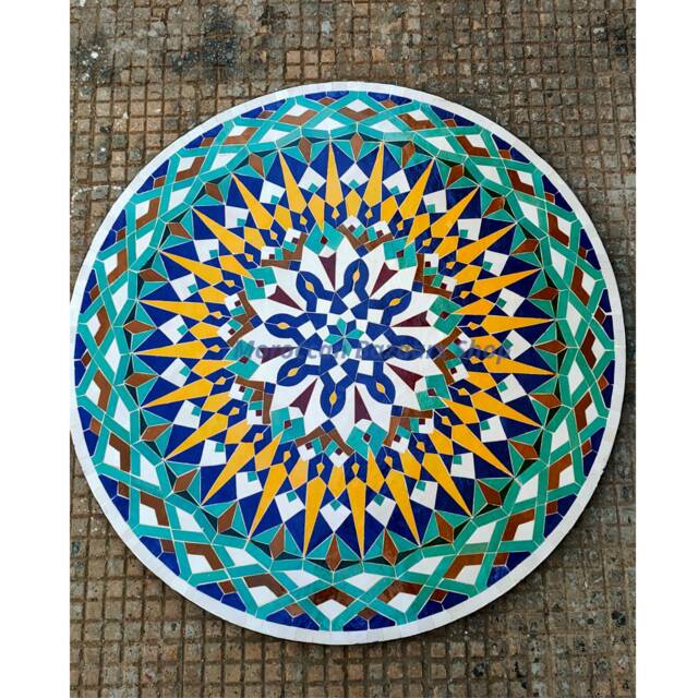 Explore Our Moroccan Table Mosaic, Tile, Round Table. Ideal For Gardens ...