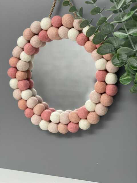 Small Pom Pom Mirror, Wall Bedroom Decor, Nursery Children's Bedroom by ...