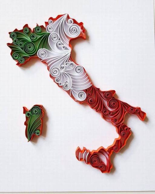 Italy Map Art, Custom Paper State Map, Home Decor, Artwork, Wall Art by ...