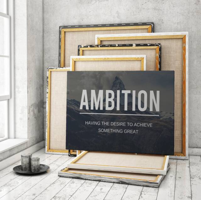 Ambition Definition Print, Motivational Wall Canvas, Inspirational ...
