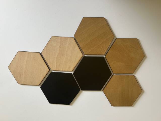 Hexagon Wall Art - Modern Wooden Decor Honeycomb Panels Geometric ...