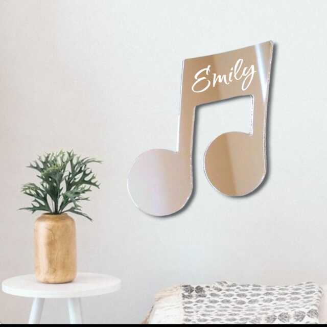 Personalized Engraved Acrylic Mirror Wall Art Music Note Decor by Etsy ...