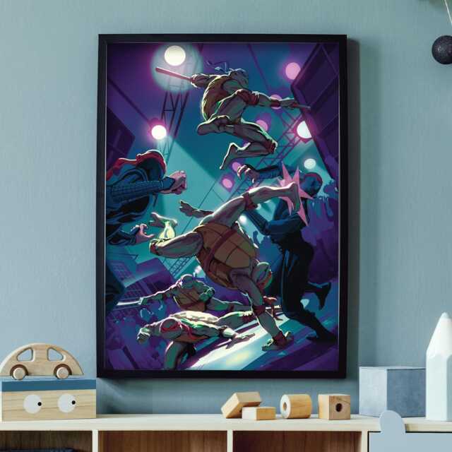 Teenage Mutant Ninja Turtles Print - Alleyway Fight Poster World Of ...