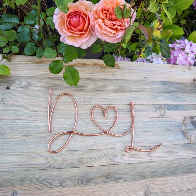 Custom Wire Words - Heart Initials Bespoke Wall Art Quotes & Sayings by ...