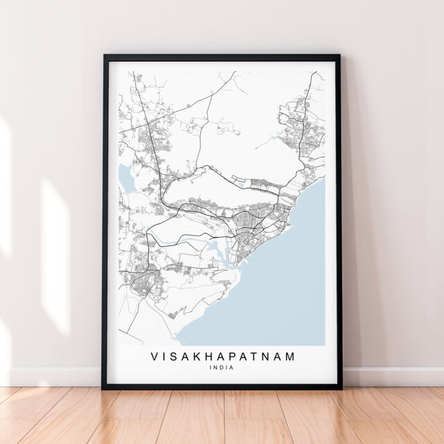 Visakhapatnam City India Map Print Poster Minimalist Home Town Wall Art ...