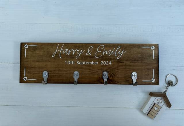 Personalized Family Key Holder Rustic Grey Hooks, New Home Gift by Etsy ...