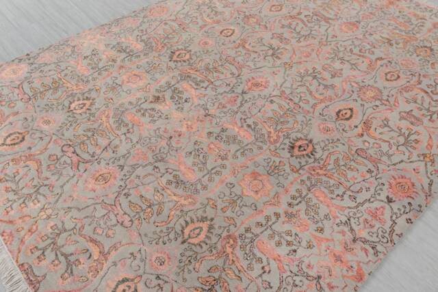6x9 Colorful Garden Design Rug Modern Style Handmade Wool Silk Touch ...