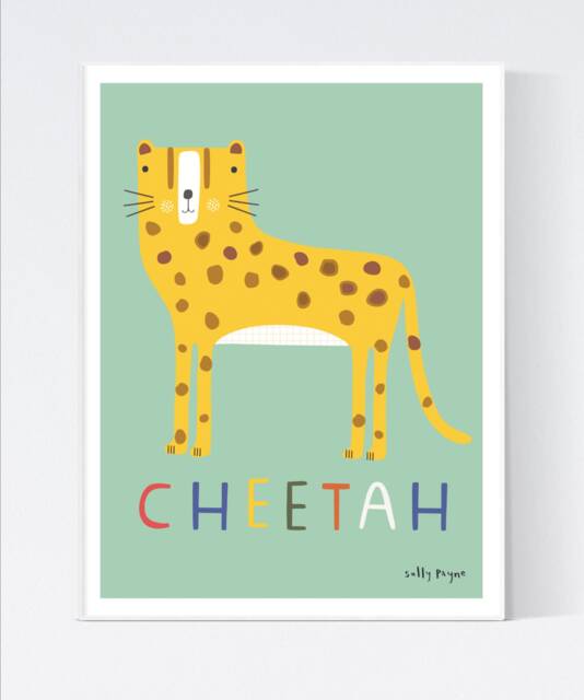 Cheetah Wall Art - Wall Children's Prints Illustration by Etsy ...