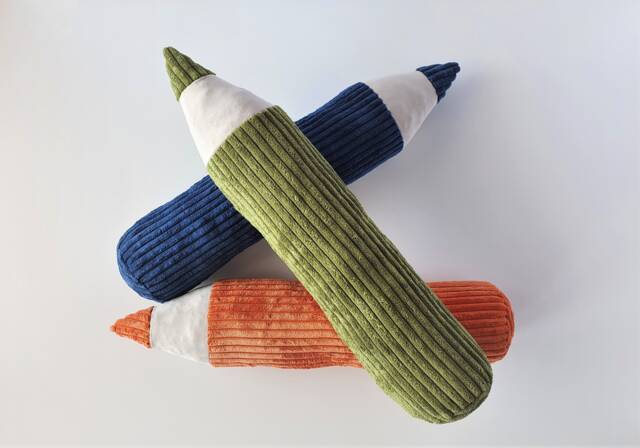 Colored Pencil Pillow, Shaped Cushion, Corduroy Plush Crayon, Nursery ...