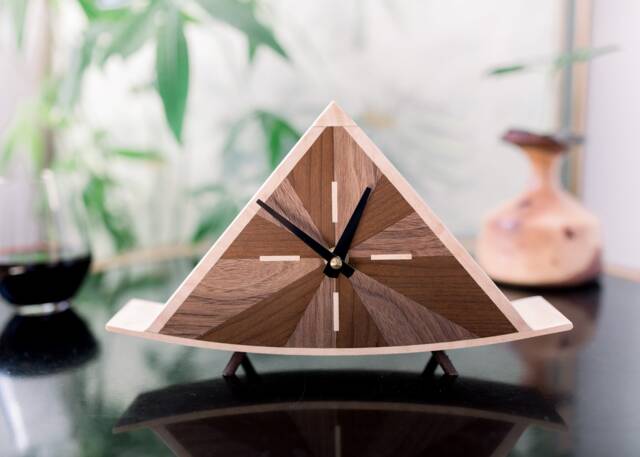 Pyramid Mantel Clock With Dark Wood By Blackwell Woodworks, Modern ...