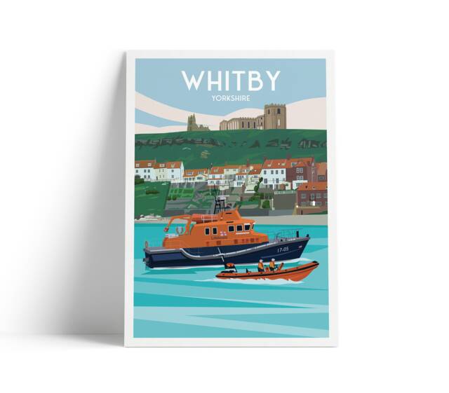 Whitby Abbey Travel Poster - Lifebout North Yorkshire Wall Art Home ...