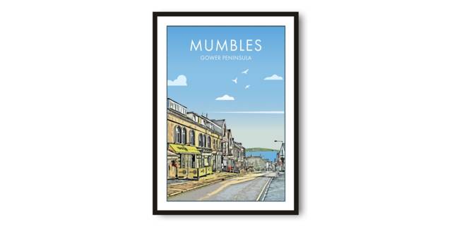 Mumbles Travel Poster, Poster Print, Gower Wall Art Minimalist, Prints ...