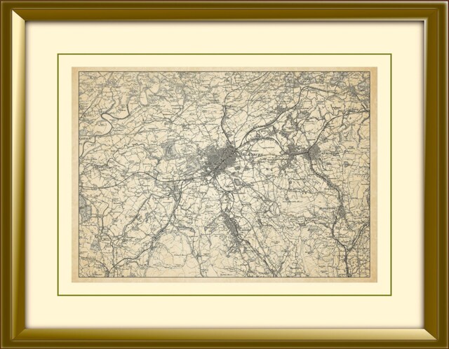 Old Map Of The Environs Blackburn, Lancashire - 1898 by Etsy | ufurnish.com