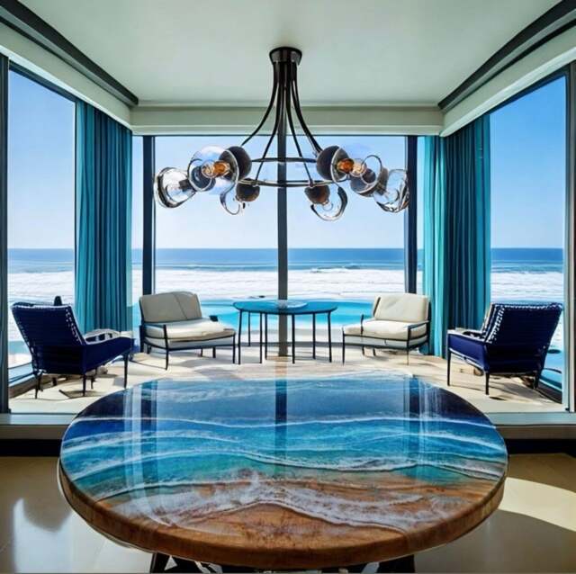 Handmade Resin Art Ocean Table Beach Imspire Table by Etsy | ufurnish.com