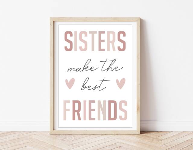 Sisters Print - Kids Nursery Wall Art Playroom Posters by Etsy ...