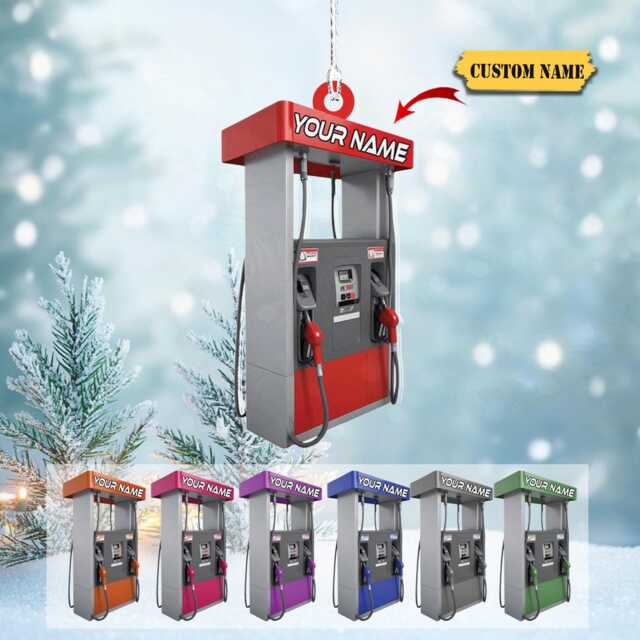 Gas Pump Christmas Ornament 2D , Funny Ornament, Fuel Gift, Gasoline ...