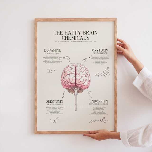 Happy Brain Chemicals Poster Dopamine, Serotonin, Oxytocin, Endorphins ...