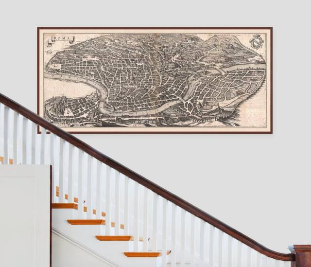 Old Map Of Rome - Fine Art, Gicl??e Print, Vintage Wall Art Print ...