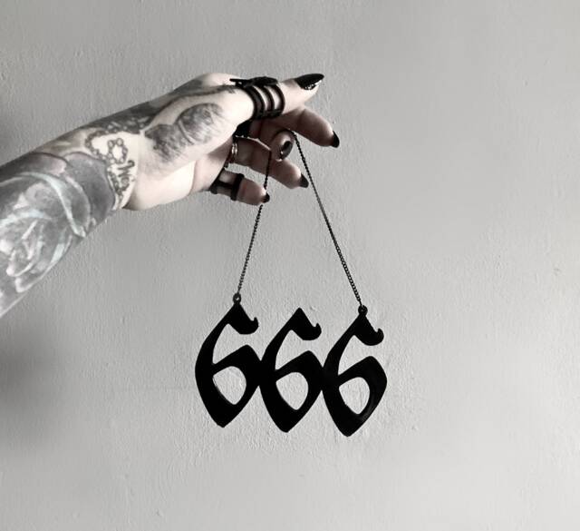 The 666 Hanging Ornament, Silhouette Art, Decor, 3D Printed, Gothic ...